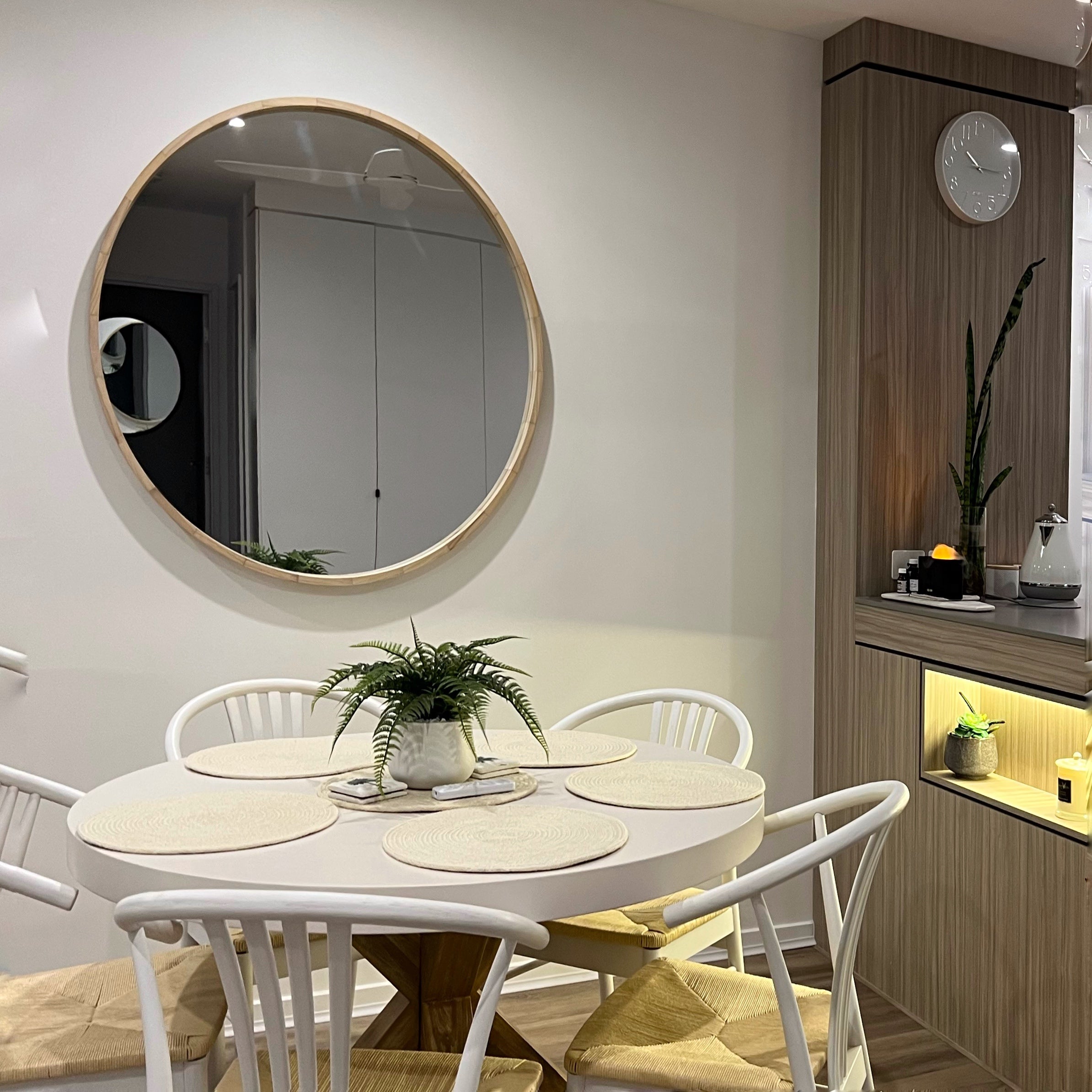 Round Wood Mirror - Sizes 80cm, 100 & 110cm · Queensland Mirrors