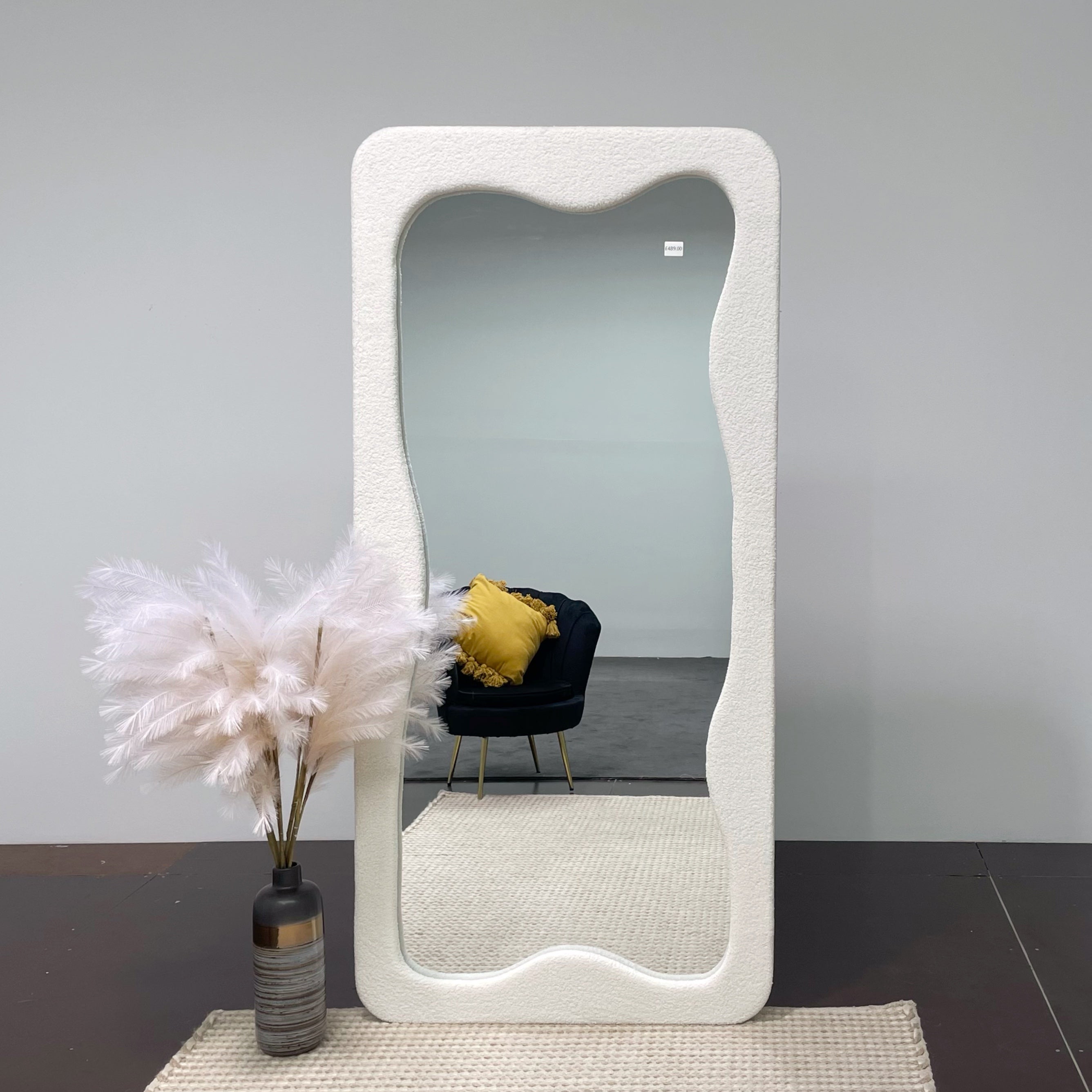 Bella Boucle Irregular Wall Mirror Fabric Large - Queensland Mirrors ...